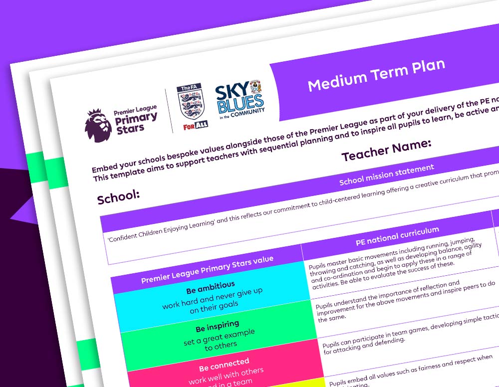 Premier League Primary Stars | Medium Term Plan - completed examples