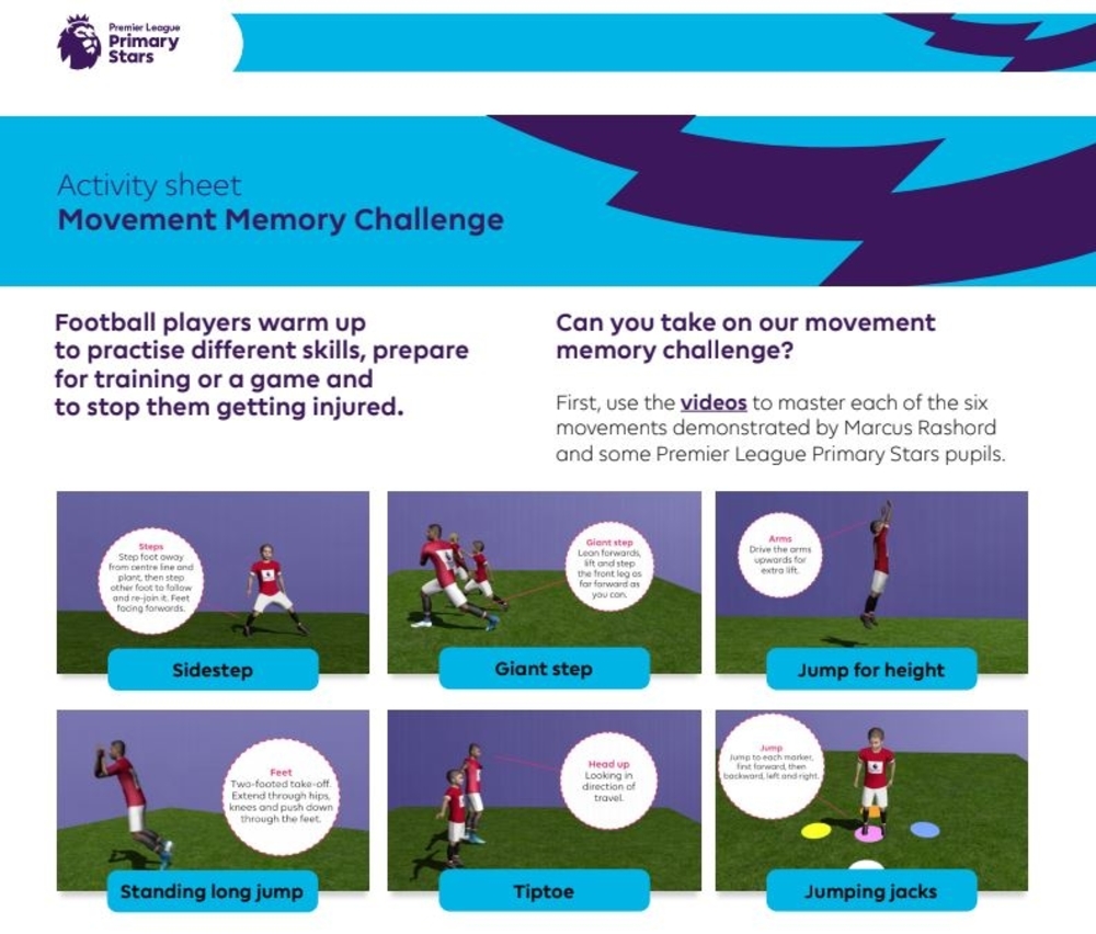 Premier League Primary Stars | Movement memory challenge