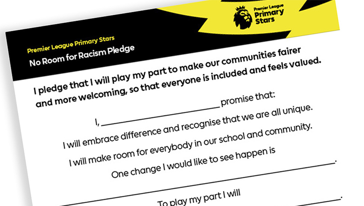 Premier League Primary Stars | Take the pledge worksheet