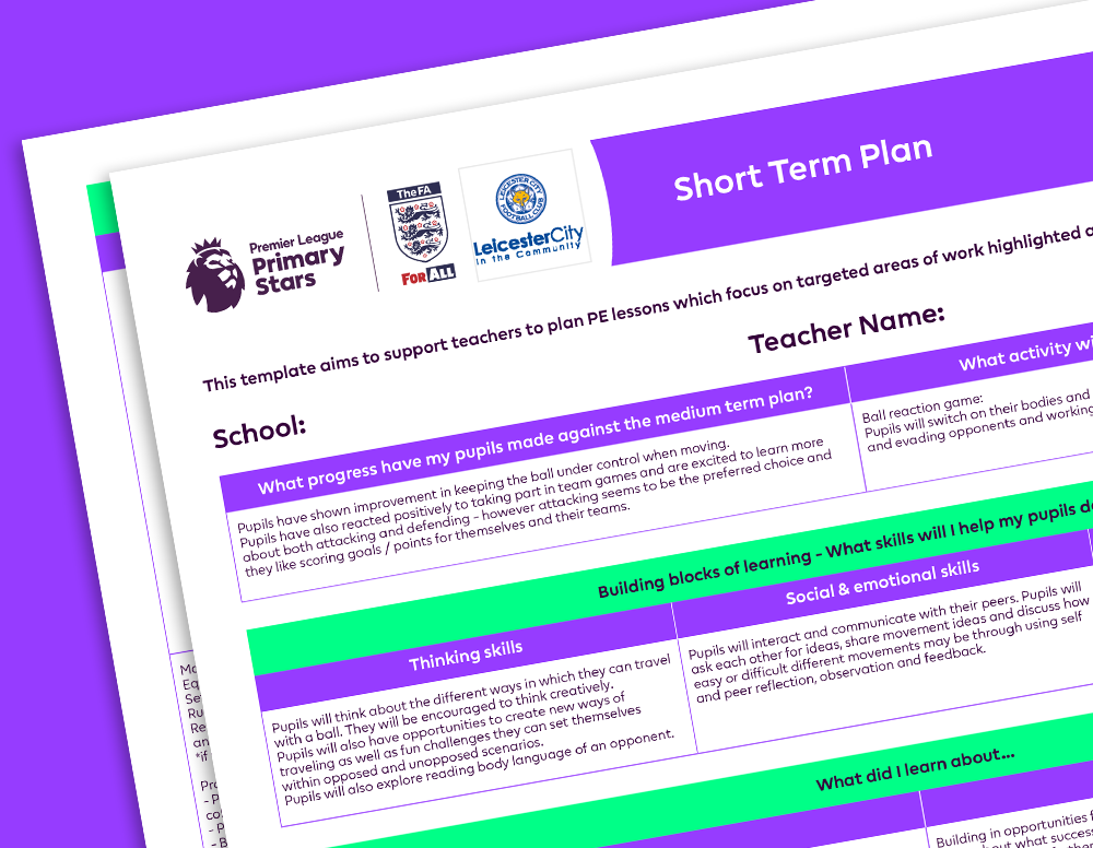 Premier League Primary Stars | Short term planning templates ...