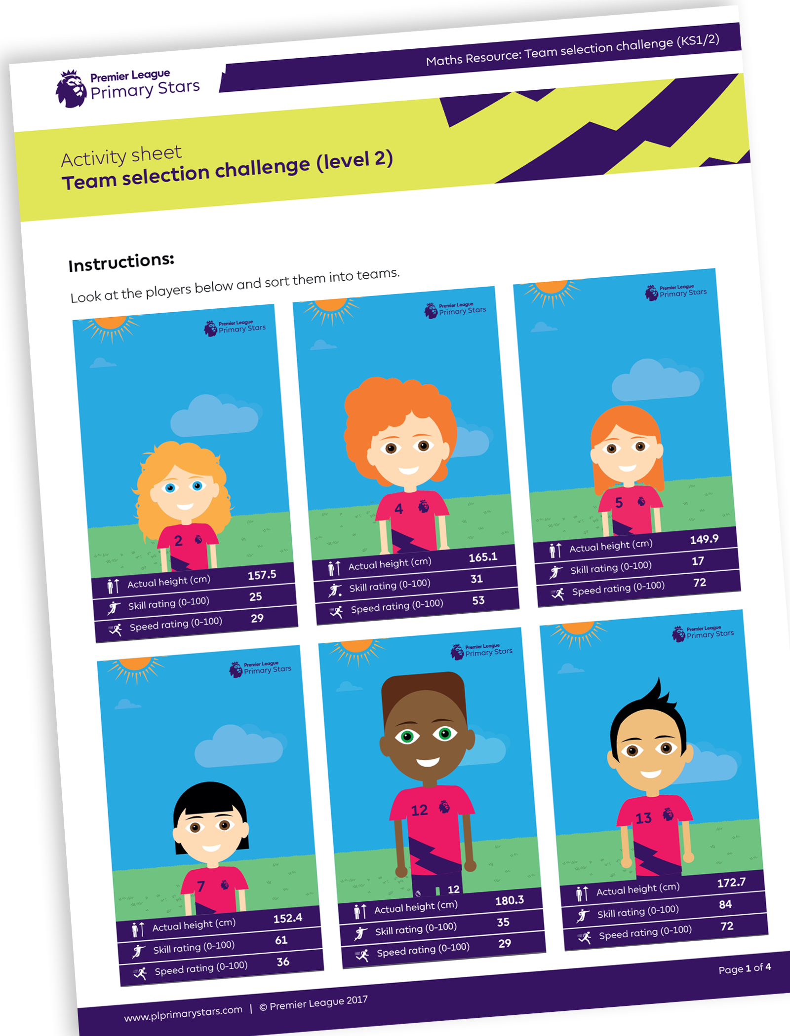 Premier League Primary Stars | Maths STARTER pack